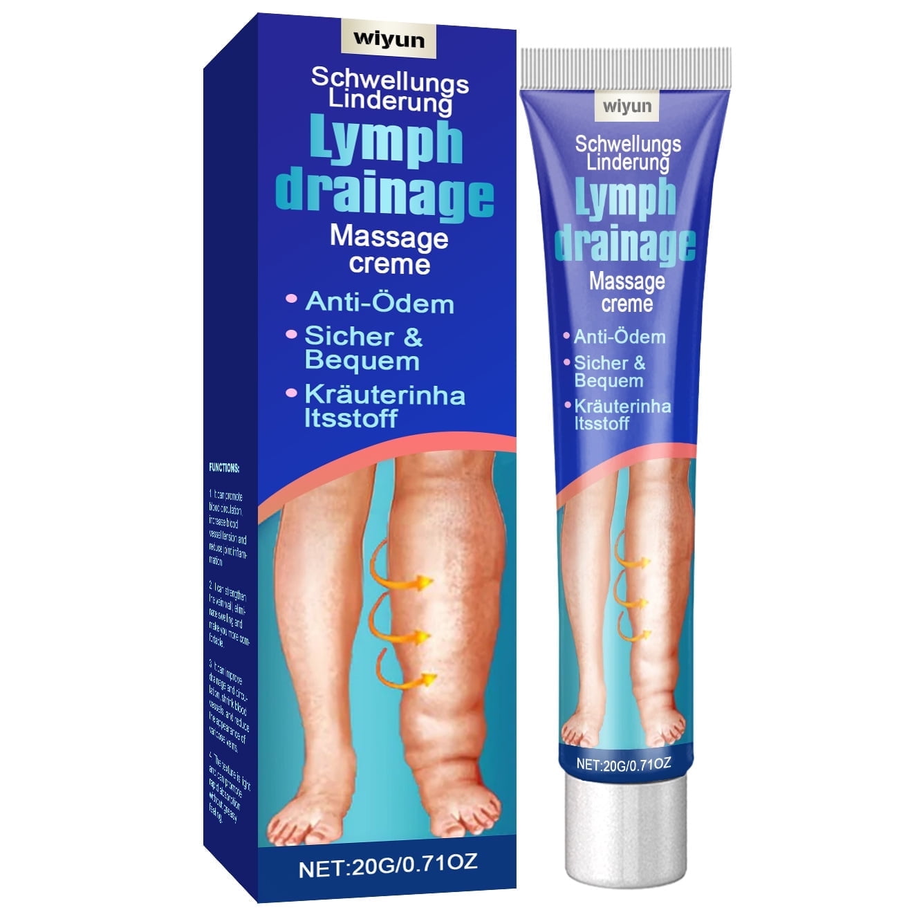 Lymphatic drainage massage cream Leg Care Cream, Relieve Leg Discomfort ...