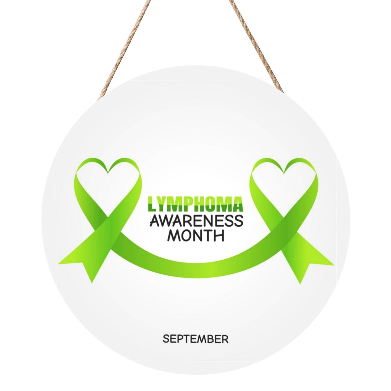 Lymphoma Awareness Month Wooden Hanging Sign Ornament Welcome Sign For ...