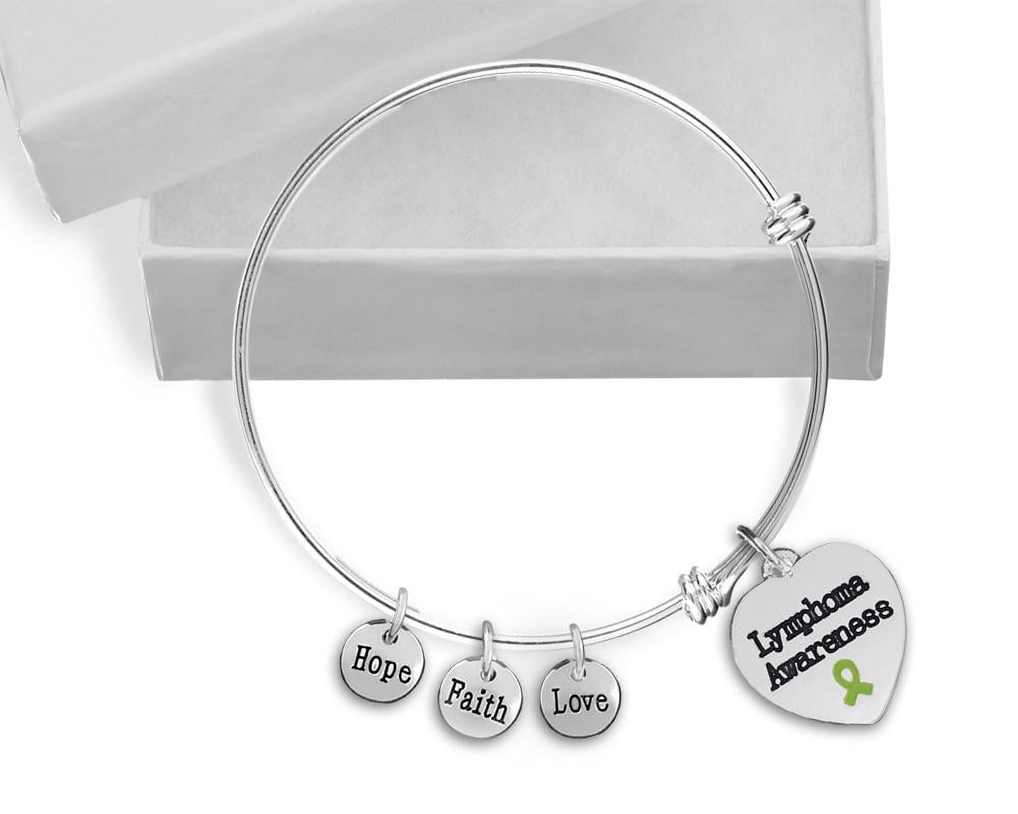 Lymphoma Heart Retractable Charm Bracelets - Walmart.com