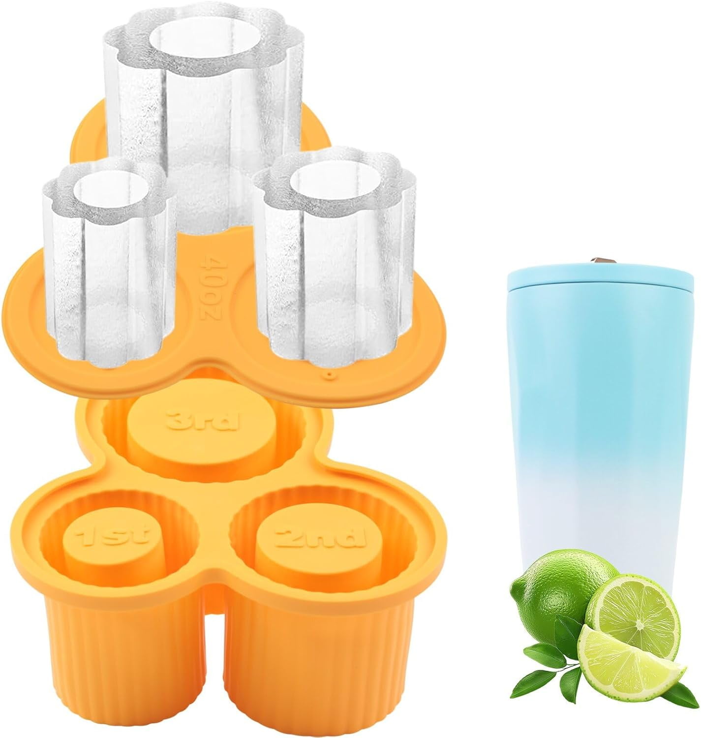 Lymym Silicone Cylinder Ice Cube Trayleak-Proof Removable Lid ...