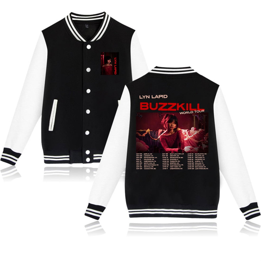 Lyn Lapid Buzzkill The Tour 2025 Jackets Hip Hop Baseball Uniform ...