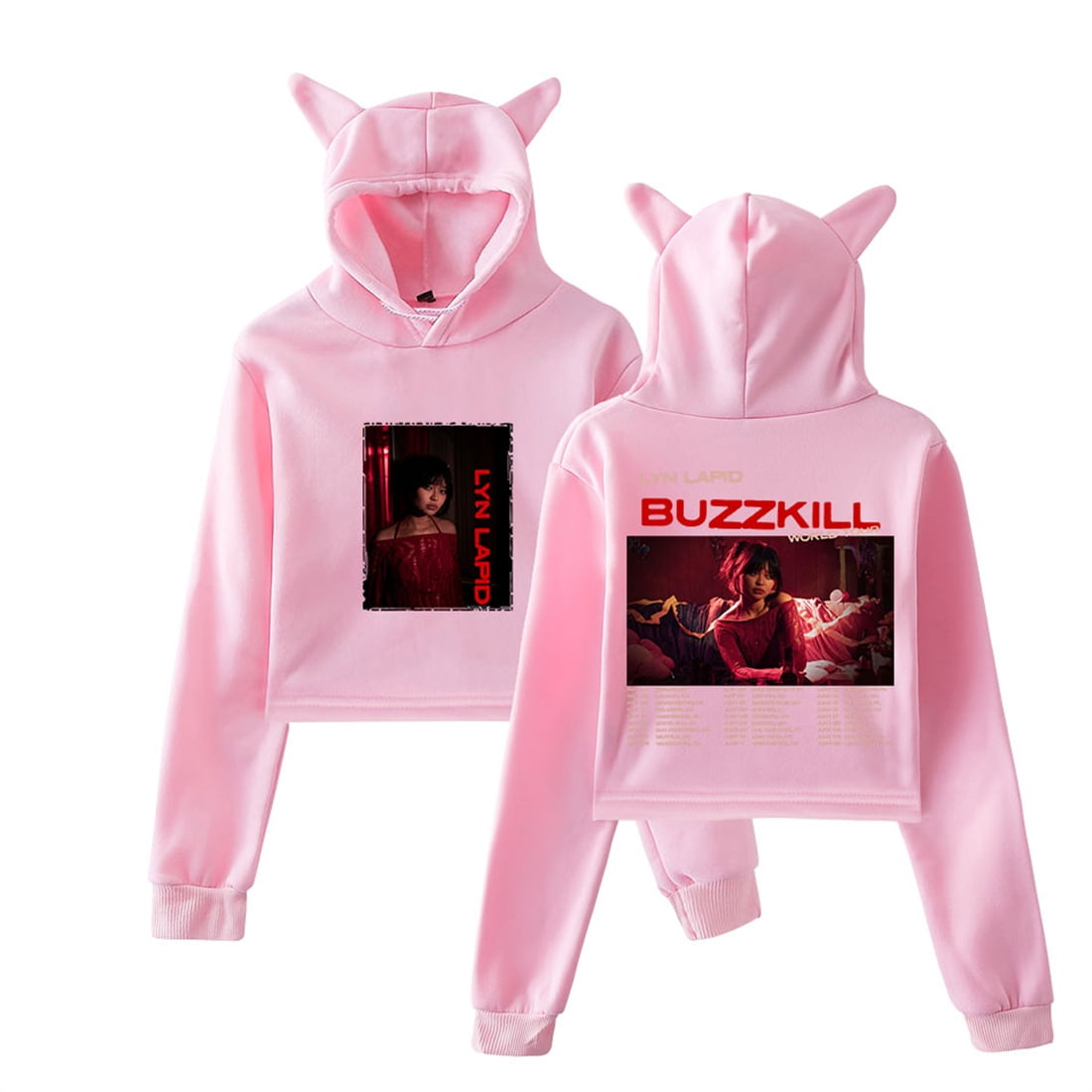 Lyn Lapid Buzzkill The Tour 2025 Short Hoodies Women Cat Ear ...