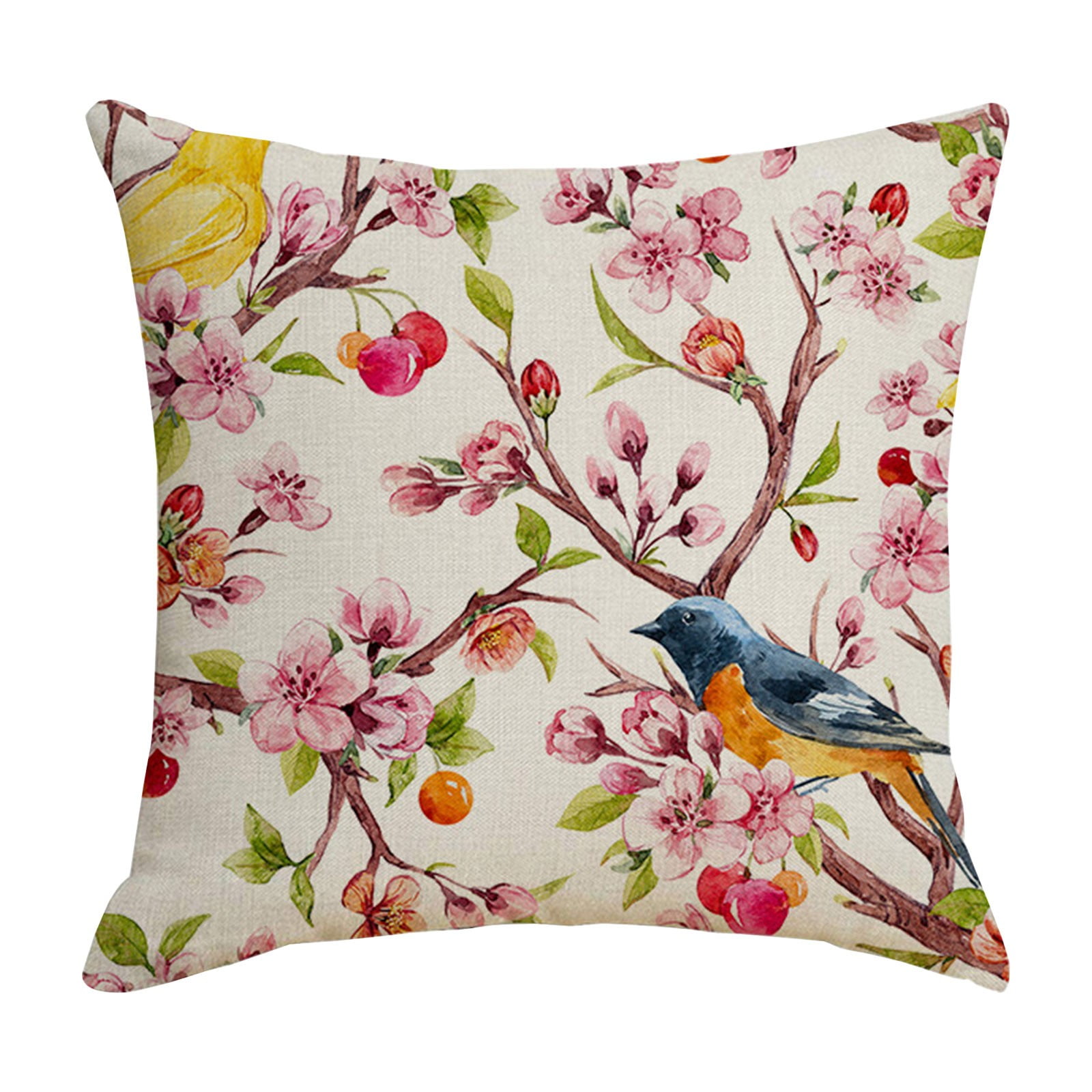 Lynbm Throw Pillows Spring Flower Linen Pillow Case Sofa Digital ...