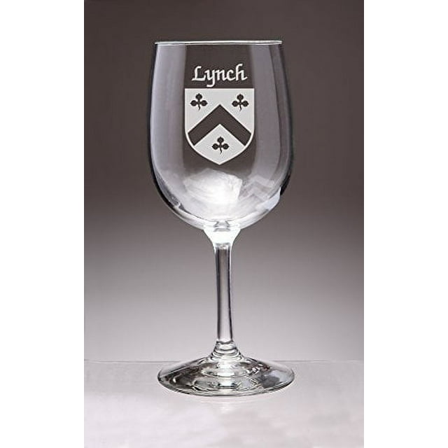 Lynch Irish Coat of Arms Wine Glasses - Set of 4 (Sand Etched ...