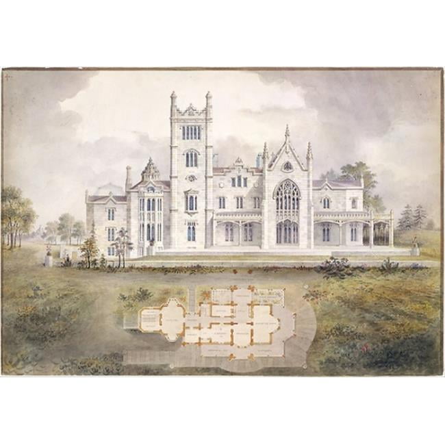 Lyndhurst for George Merritt Tarrytown New York, West Rear Elevation ...
