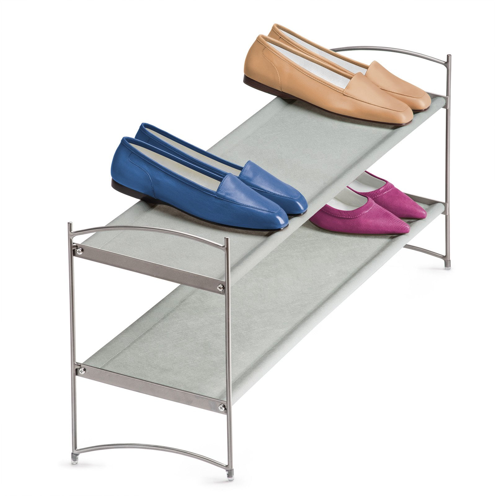 Lynk® Vela™ Stackable Shoe Shelves 2 Tier - Shoe Rack Shelf - Platinum ...