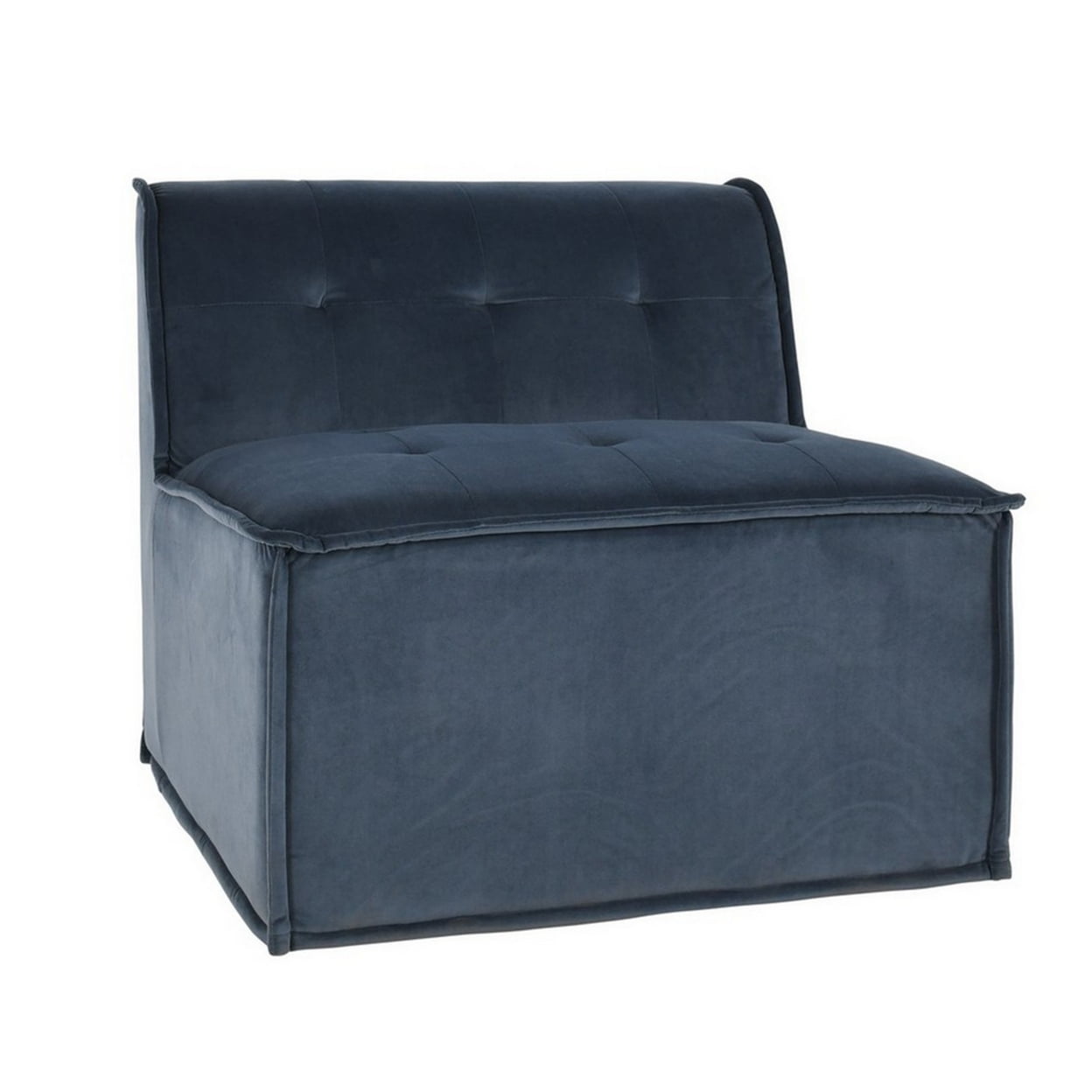 Lynn 31 Inch Modern Lounge Chair, Polyester, Flanged Edges, Tufted ...