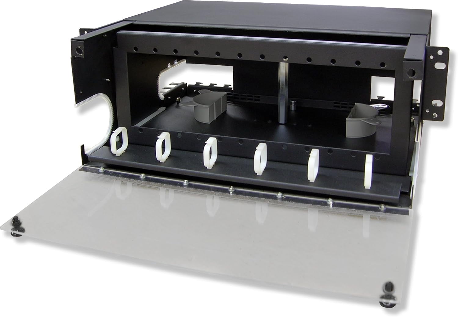 Lynn Electronics 4U Fiber Optic Rackmount Enclosure Panel, holds 12 X footprint panels or ...