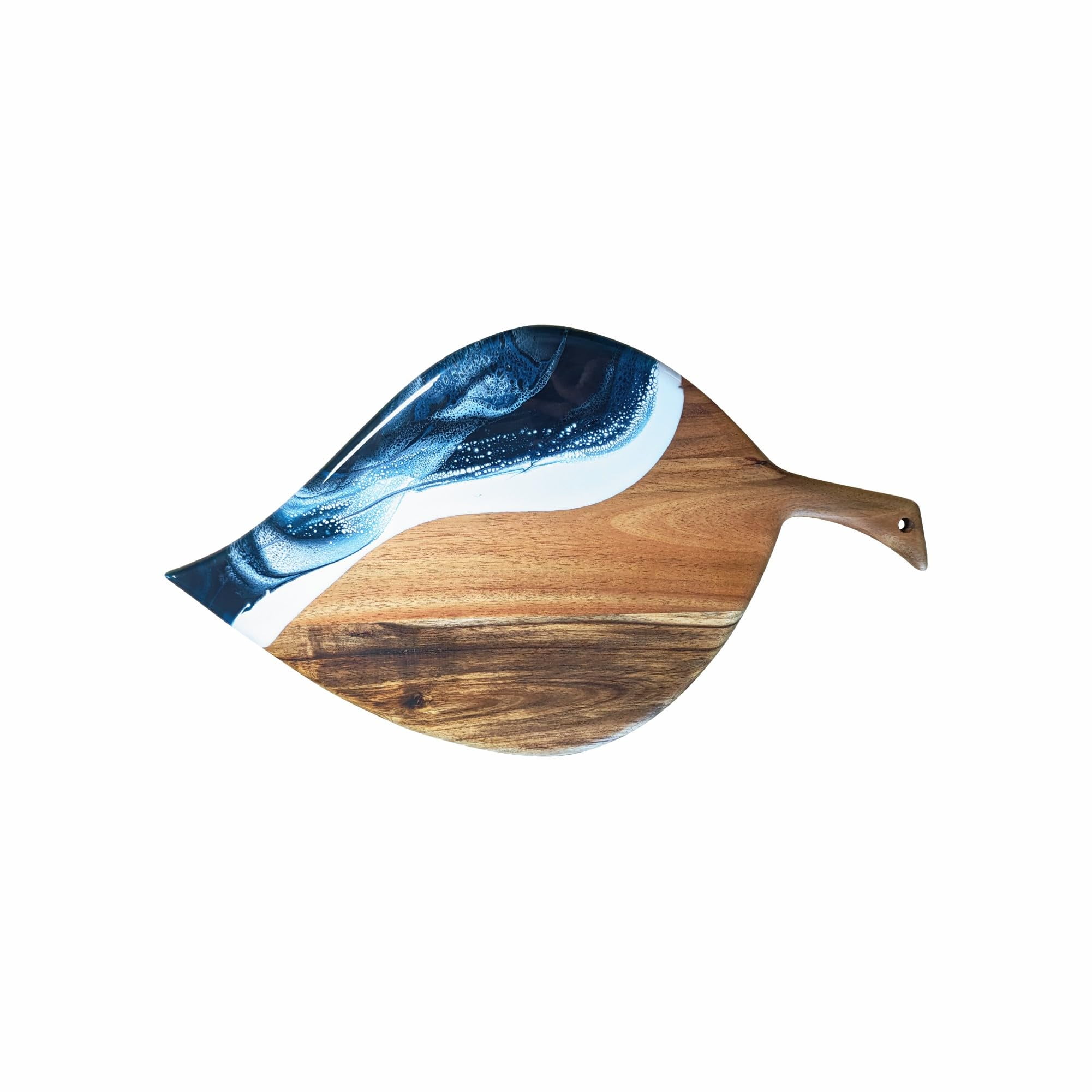 Lynn and Liana Designs Navy White Metallic Acacia Leaf Board, 19-inch ...