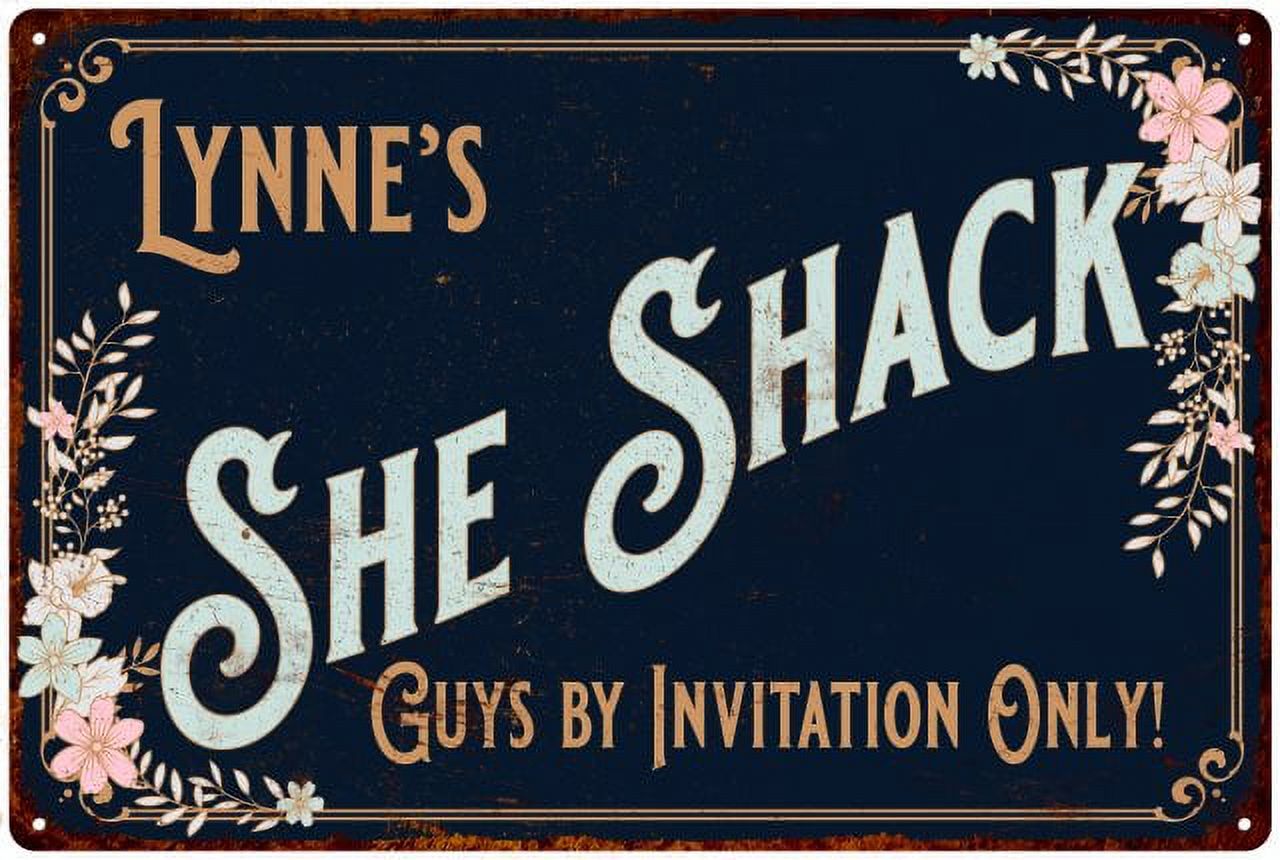 Lynne's SHE SHACK Sign Metal Wall Decor 8 x 12 High Gloss Metal ...