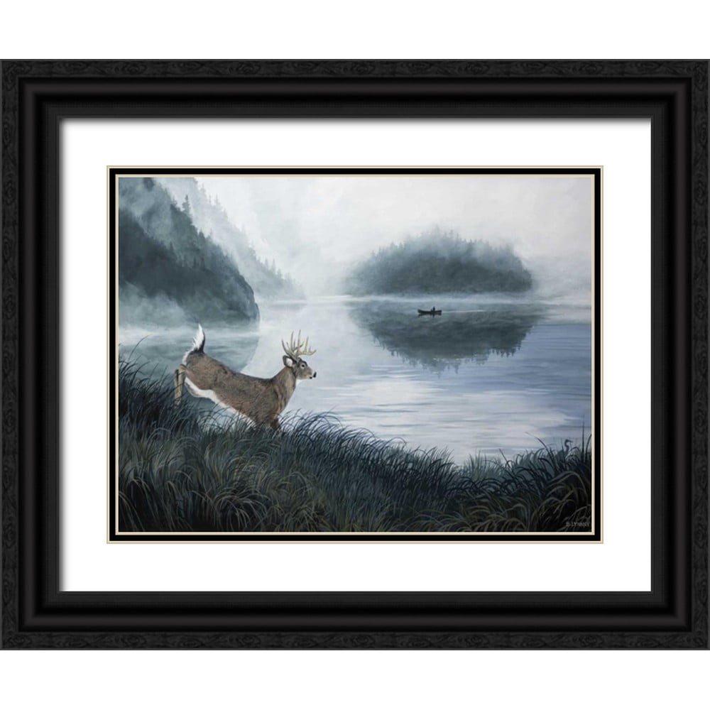 Lynnsy, B. 14x12 Black Ornate Wood Framed with Double Matting Museum ...
