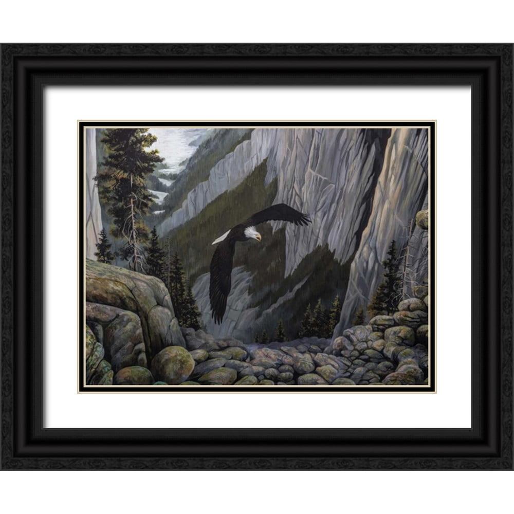Lynnsy, B. 14x12 Black Ornate Wood Framed with Double Matting Museum ...