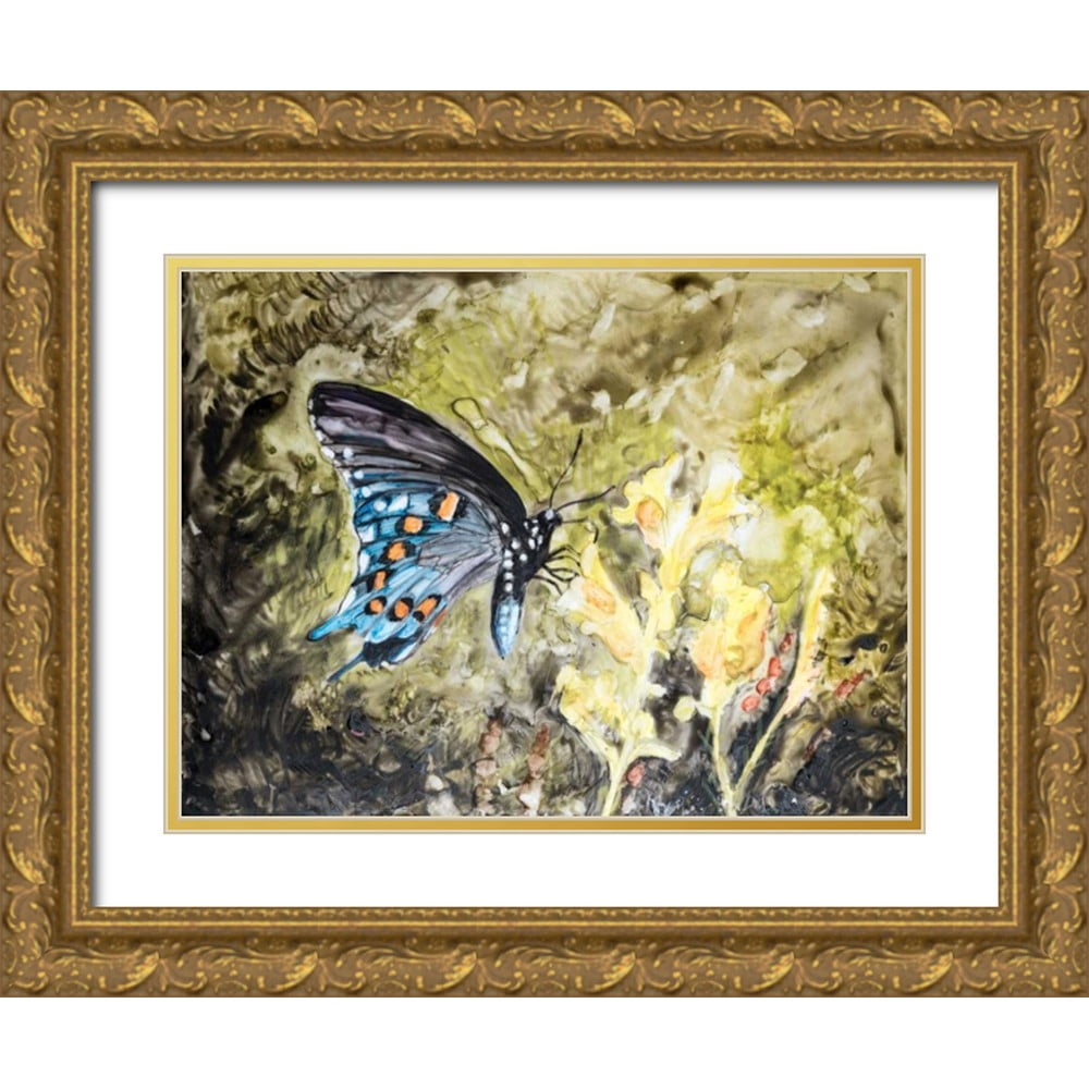 Lynnsy, B. 14x12 Gold Ornate Wood Framed with Double Matting Museum Art ...