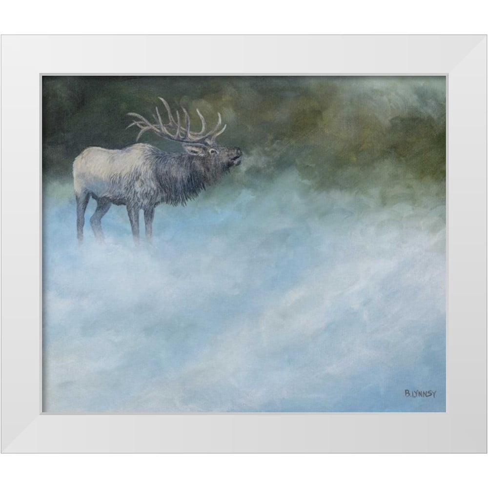 Lynnsy, B. 14x12 White Modern Wood Framed Museum Art Print Titled - Elk ...