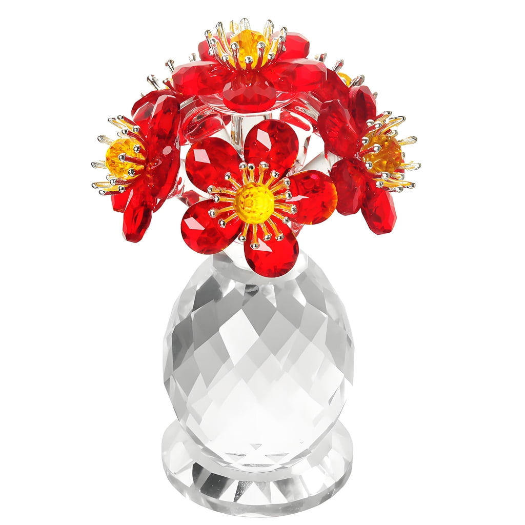 Lynono Co.,Ltd 1Pc 6-Stem Crystal Flower Handcrafted Plant Creation ...