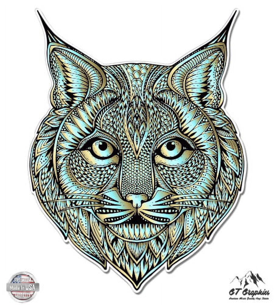 Lynx Colorful Tangle Art Design - 5" Vinyl Sticker - For Car Laptop I ...