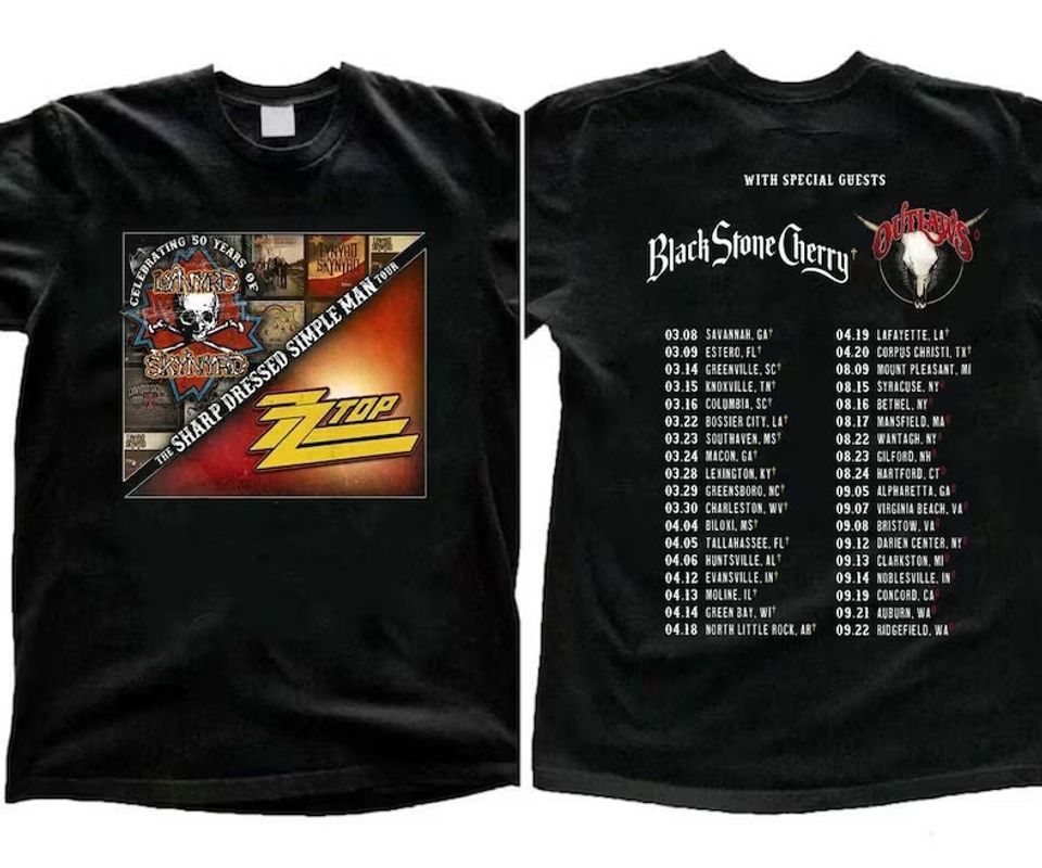 Lynyrd Skynyrd Zz Top Tour 2024 Shirt Lynyrd Skynyrd Tour 2024 Tee ...