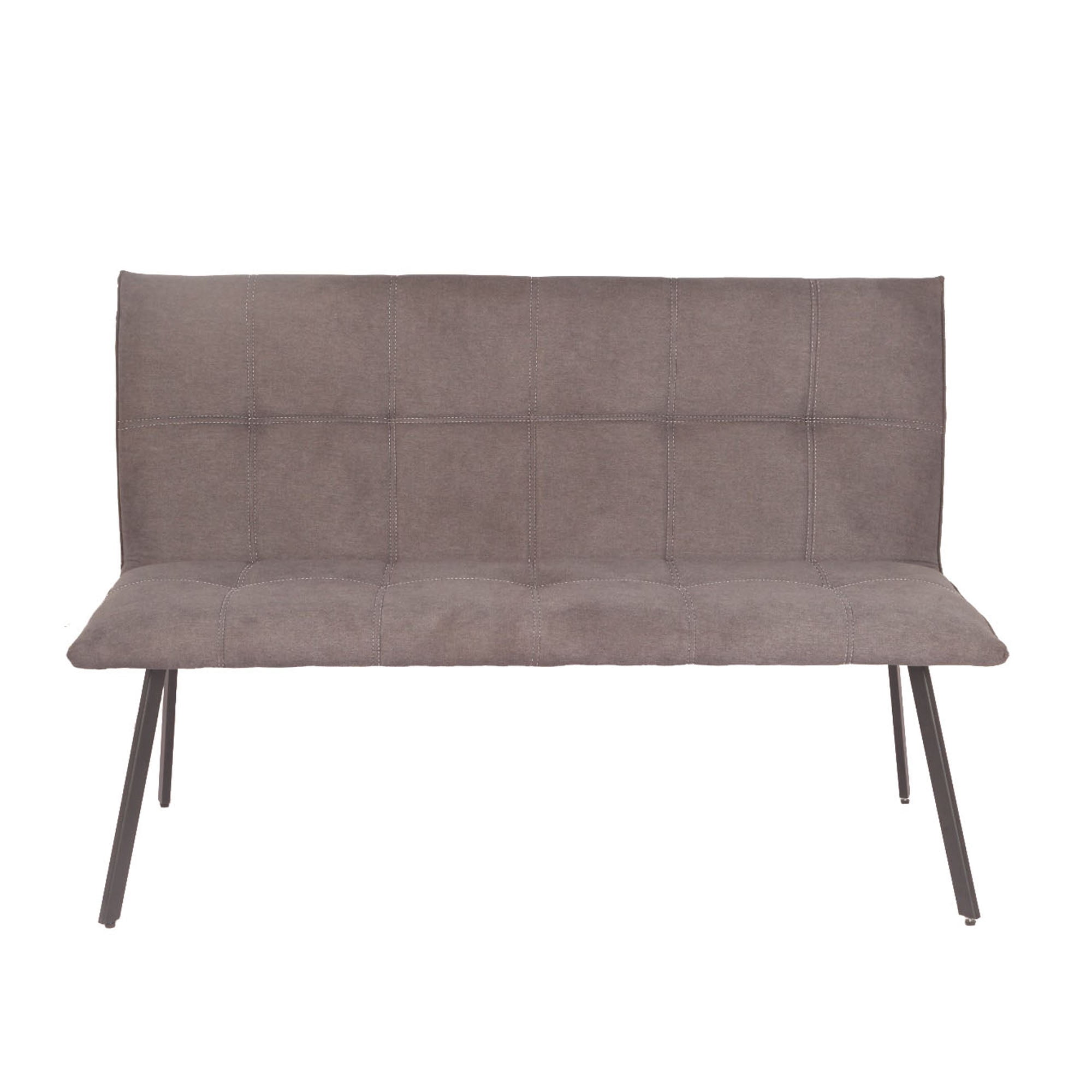 Lyon Bench - Modern Style Fabric Upholstered Bench with Matte Black ...