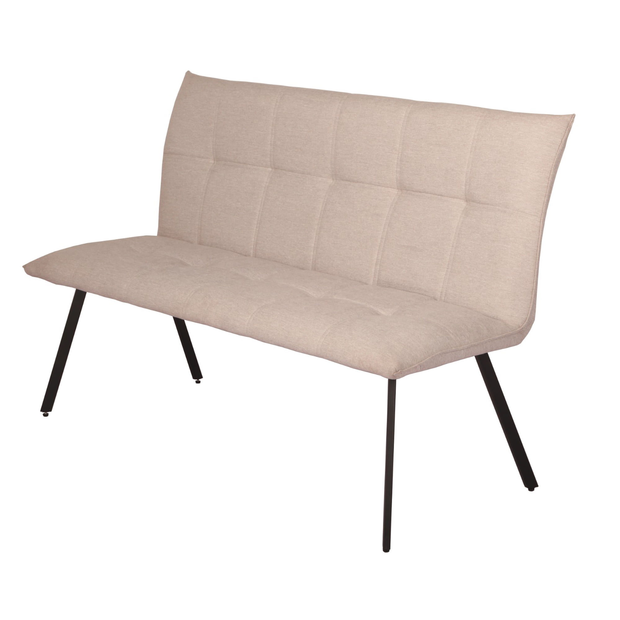 Lyon Bench - Modern Style Fabric Upholstered Bench with Matte Black ...