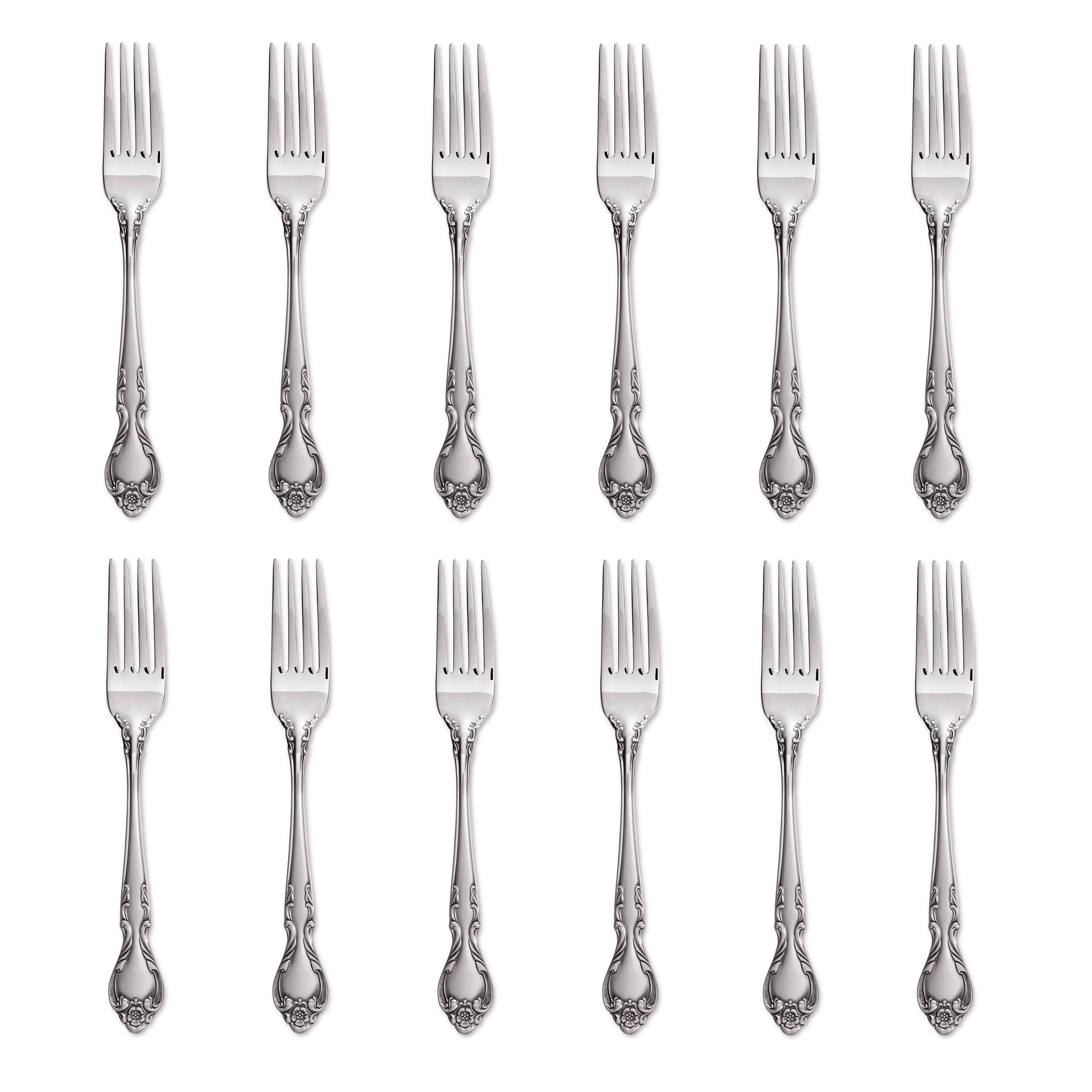 Lyon Queens Fancy 18/8 Stainless Steel Dinner Fork (Set of Twelve ...