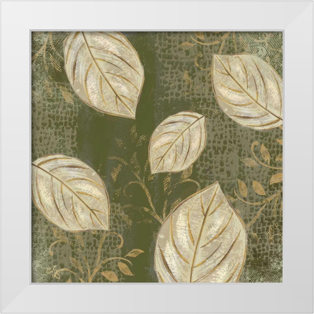 Lyon, Rebecca 26x26 White Modern Wood Framed Museum Art Print Titled - Leaf Toss Mix II ...