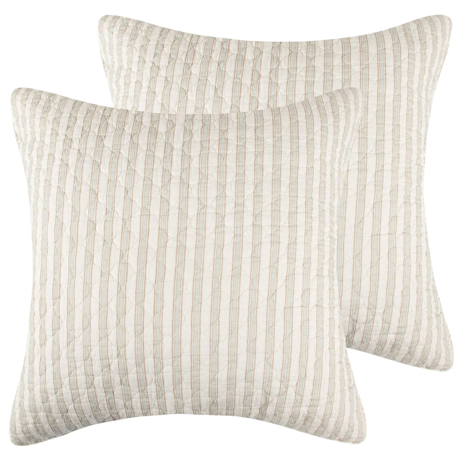 - Lyon Teal - Quilted Euro Sham Set of Two (26 x 26 in.) - Stripe ...