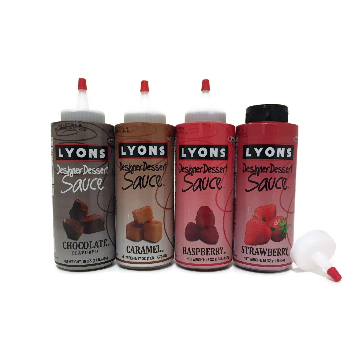 Lyons Designer Dessert Sauces Bundle, Chocolate, Caramel, Raspberry ...