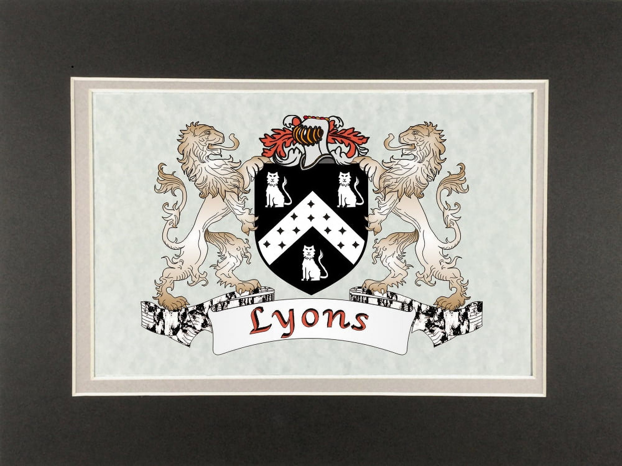 Lyons Irish Coat of Arms Print - Frameable 9" x 12" - Walmart.com