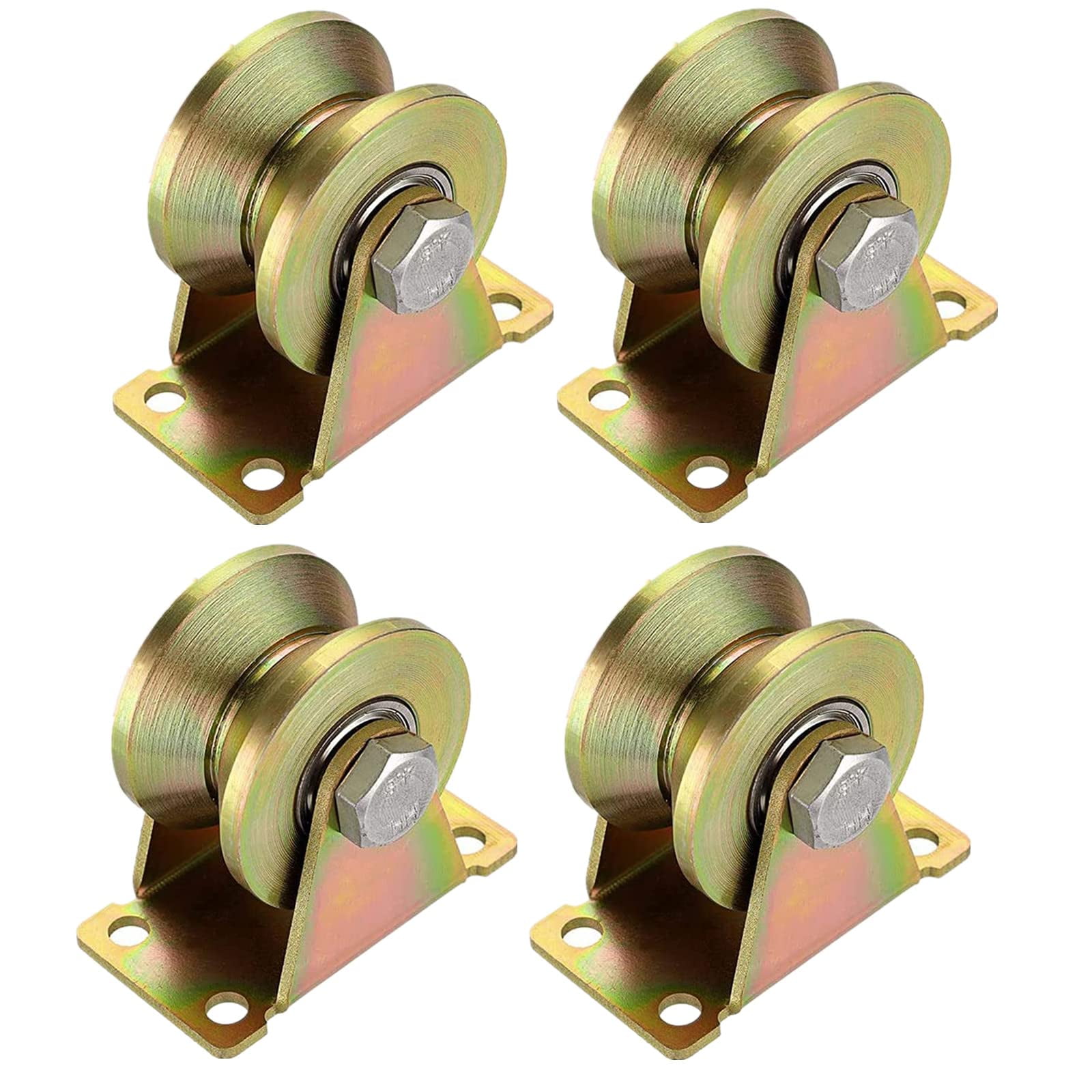 Lyplus 4-Pack 660 lbs Heavy-Duty 2in V-Groove Casters with Brackets for ...