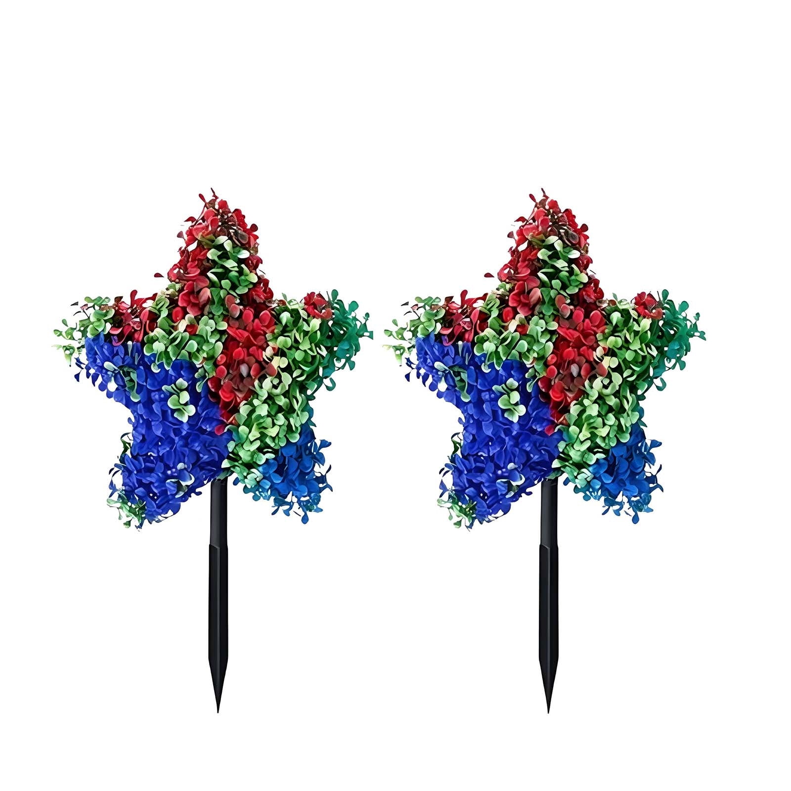 Lypsnake 4th of july Red Blue Green Star Shaped Artificial Flower Stake ...