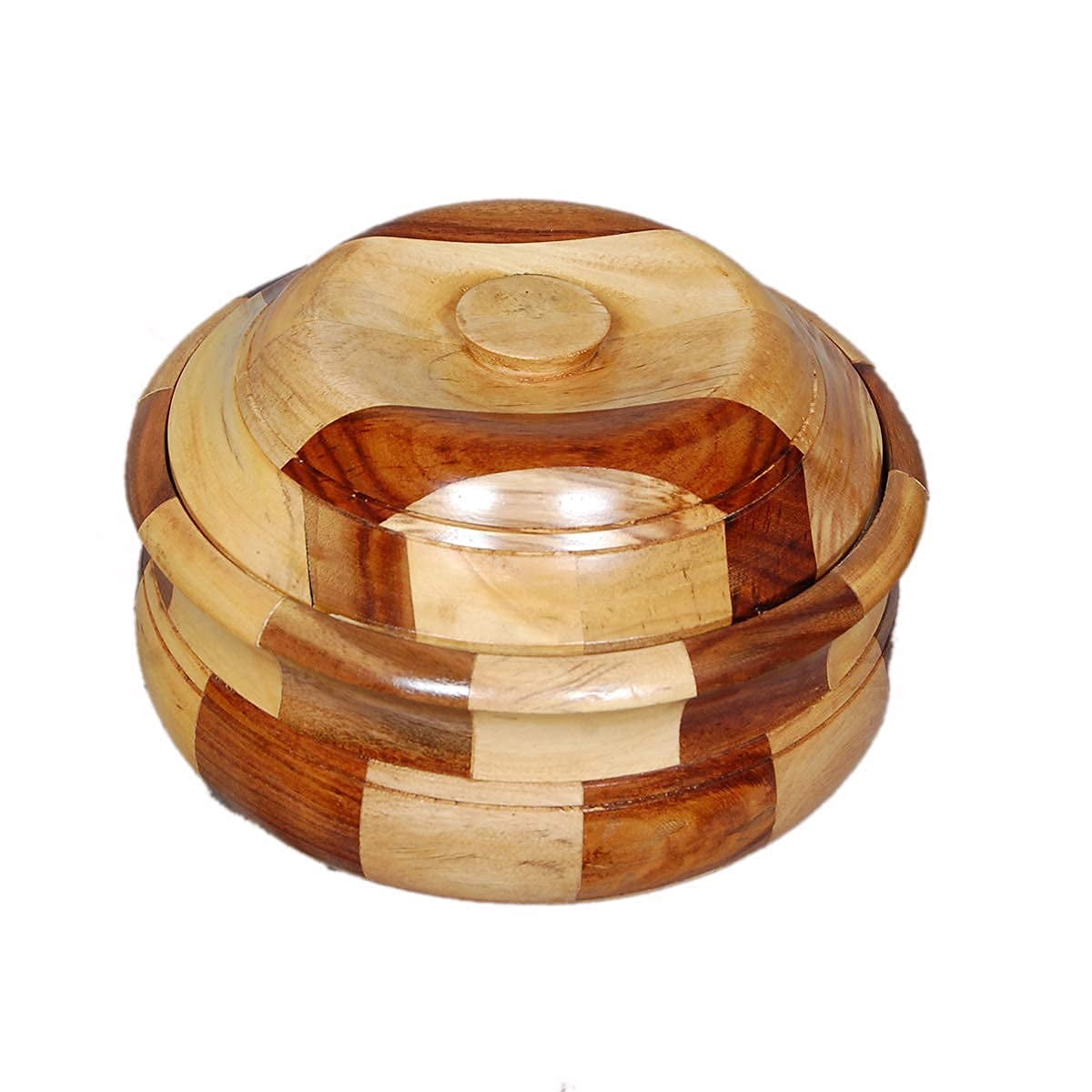 LyqArt Wooden Casserole Chapati Box Chapati Box for Kitchen Hotpot Roti ...