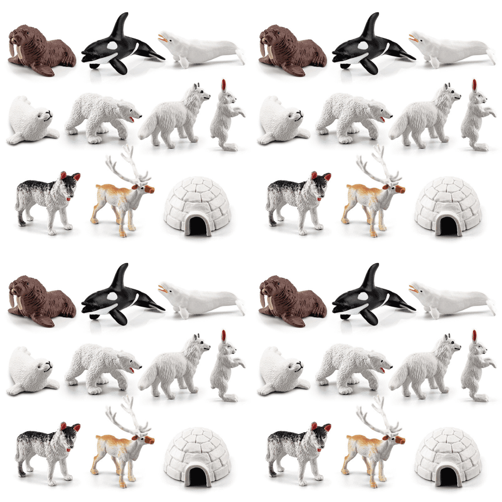 Lyqzj 10Pcs Polar Animal Toy Polar Bear Seal Rabbit Mini Animals Set for Kids Children - Walmart.com
