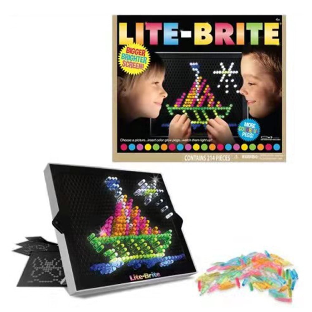 Lyqzj 296 Pegs Light Bright Game Set 3D Pixel Art Light Bright Game Set ...