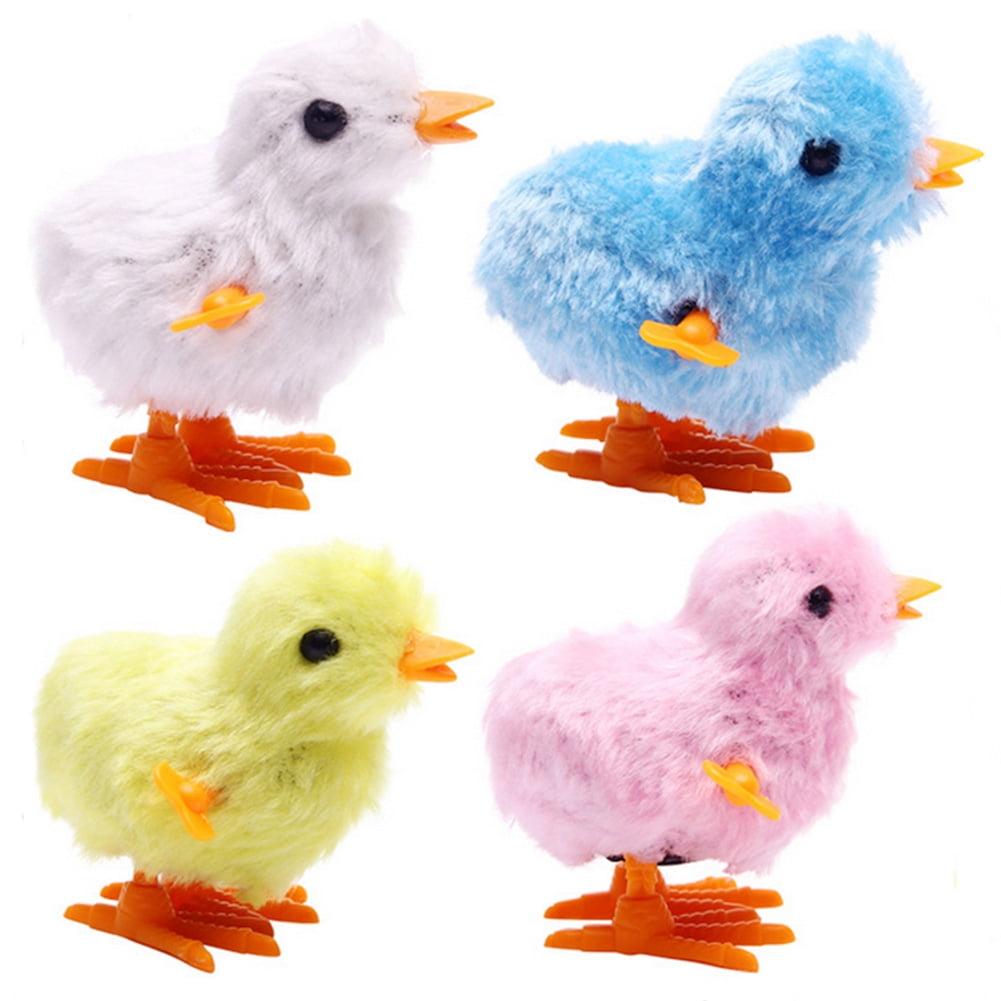 Lyqzj Easter Plush Chick Decorative Props, Wind-Up Jumping Colorful ...