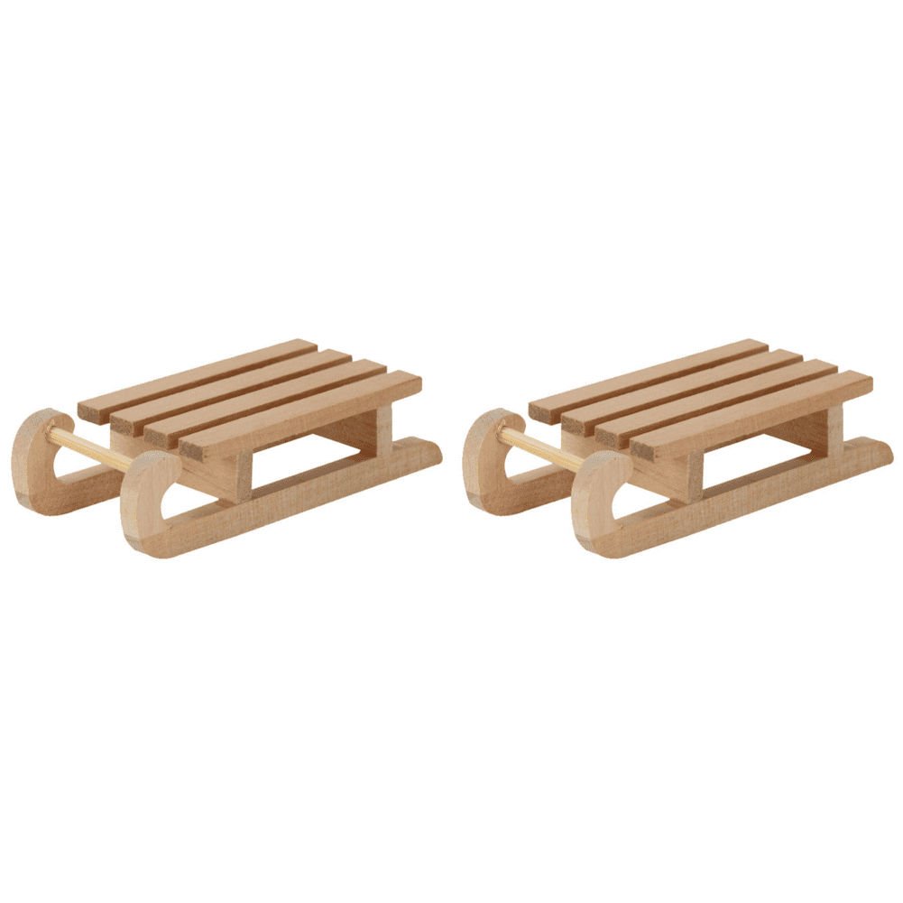 Lyqzj Mini Miniature Sledge Handmade 1/12 Wooden ModelSnow Sled Doll ...