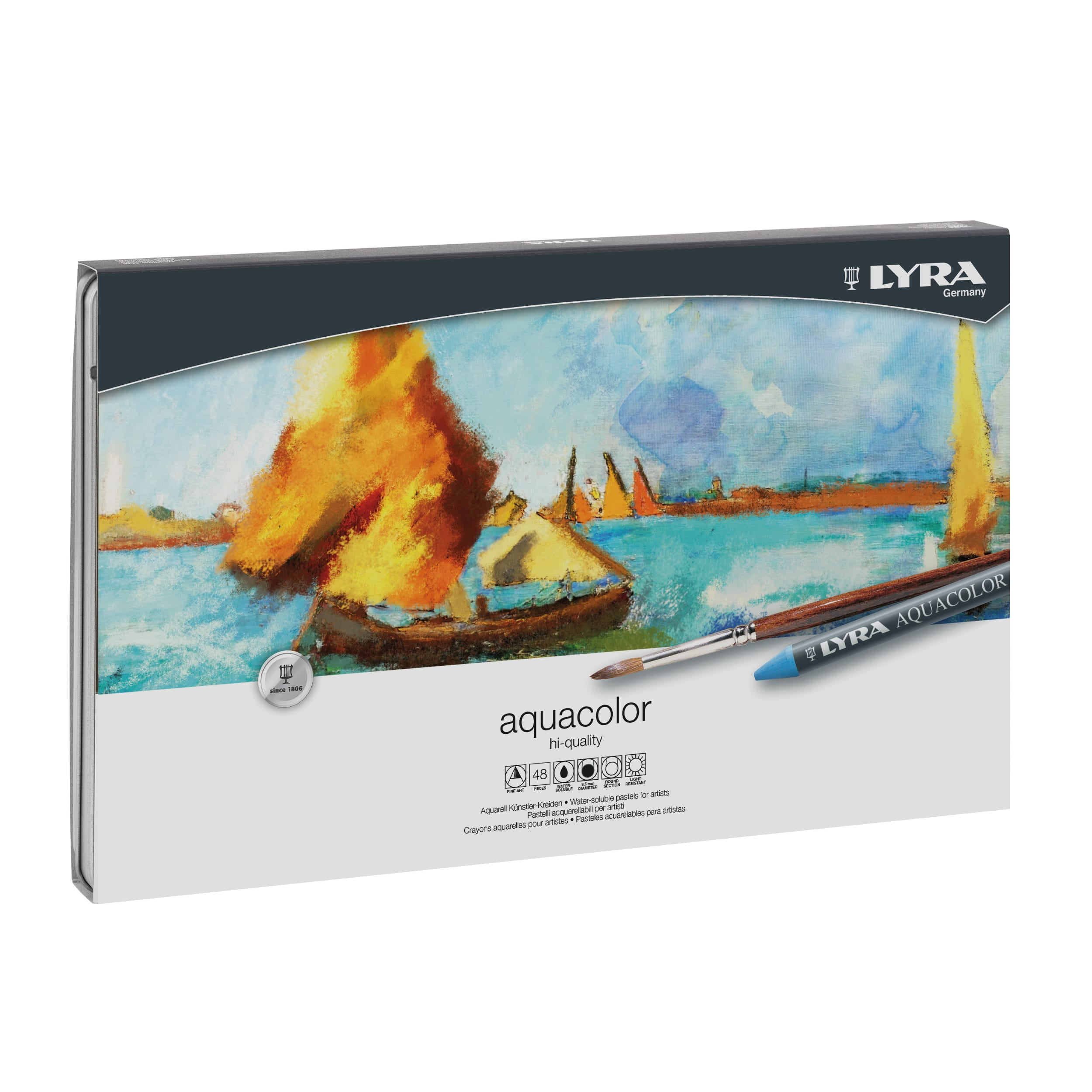 Lyra Aquacolor Crayon Set, 48-Colors - Walmart.com