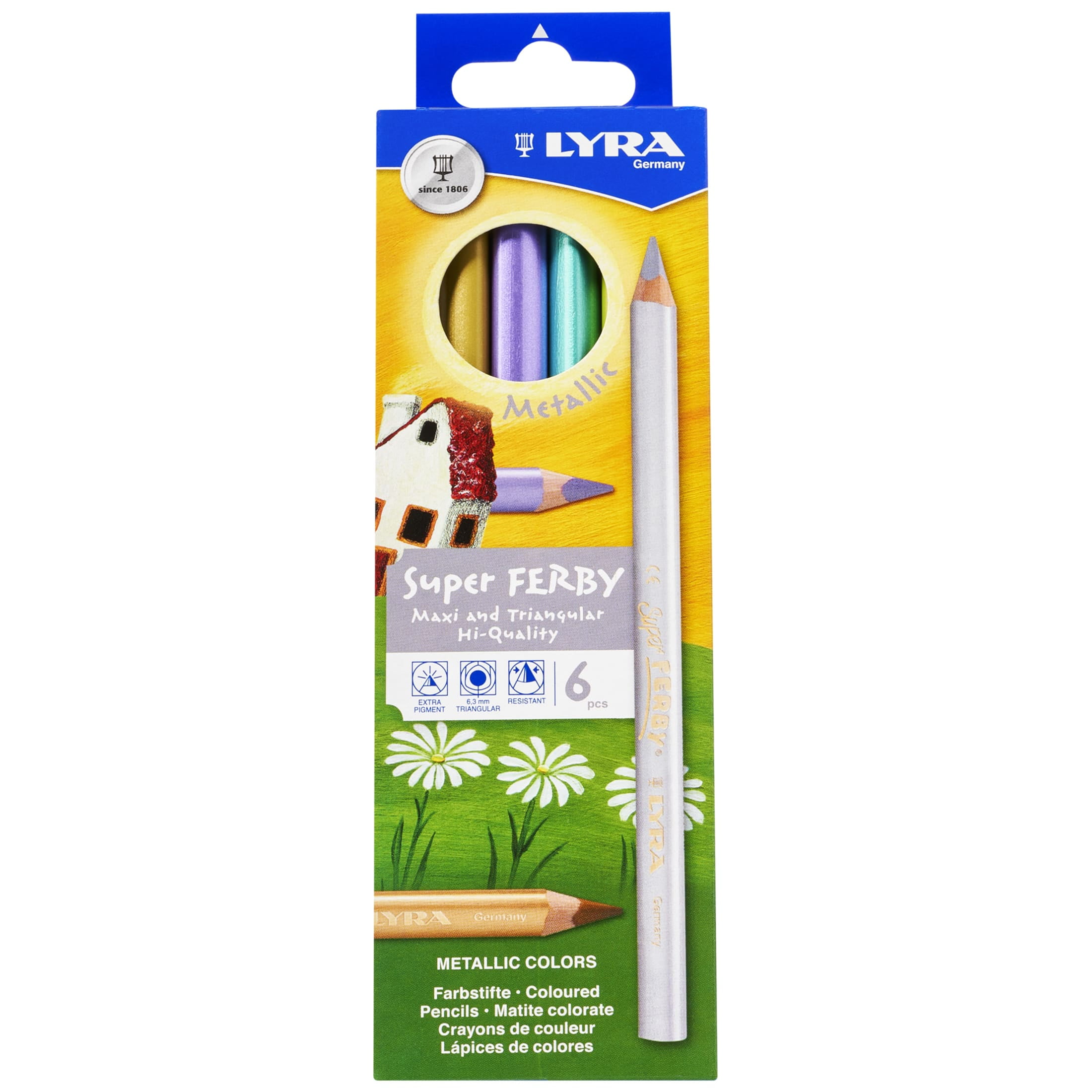Lyra Super FERBY Colored Pencil Set, 6-Colors, Metallic - Walmart.com