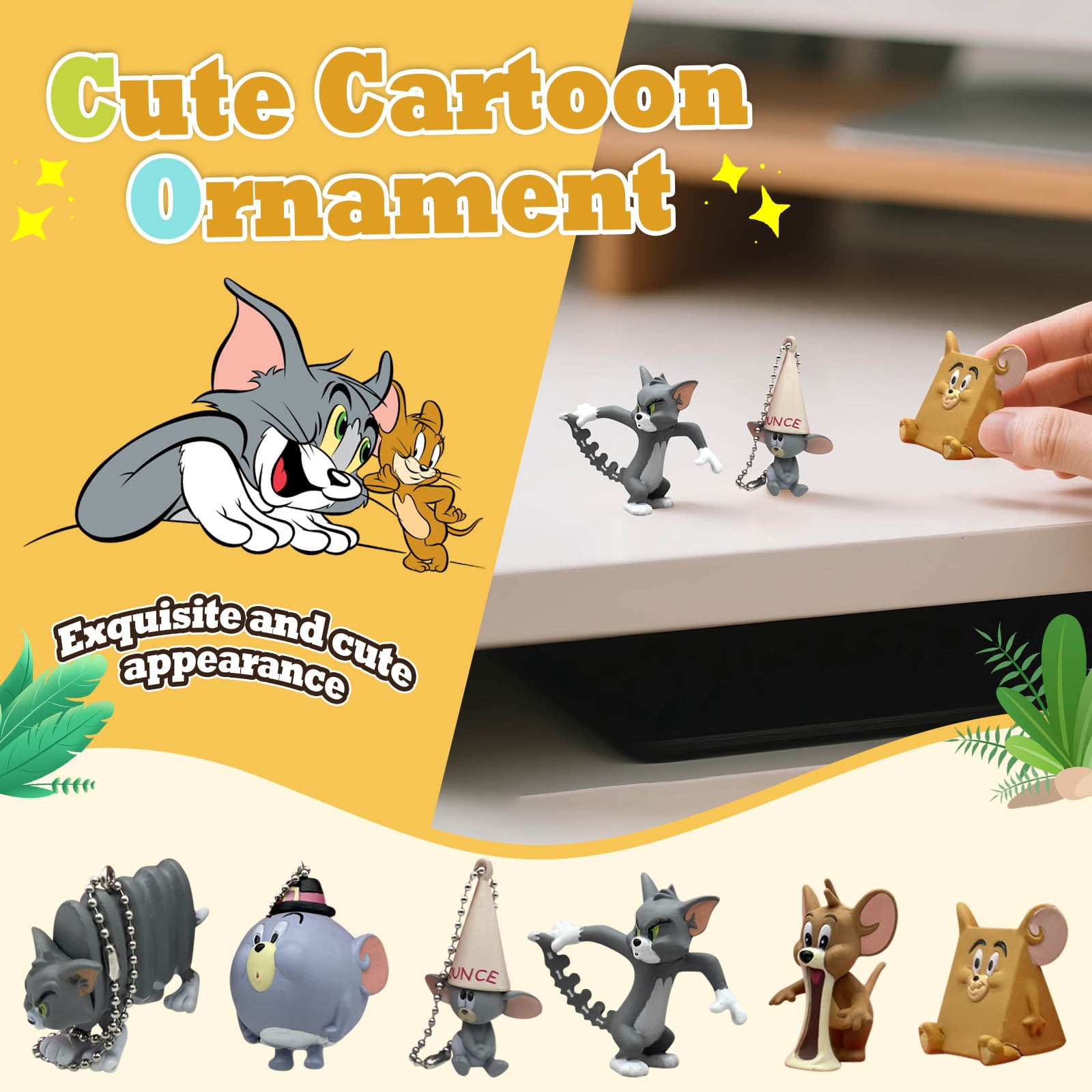 Lyrasun 6pc Tom & Jerry Action Figures, Classic Cartoon Character ...