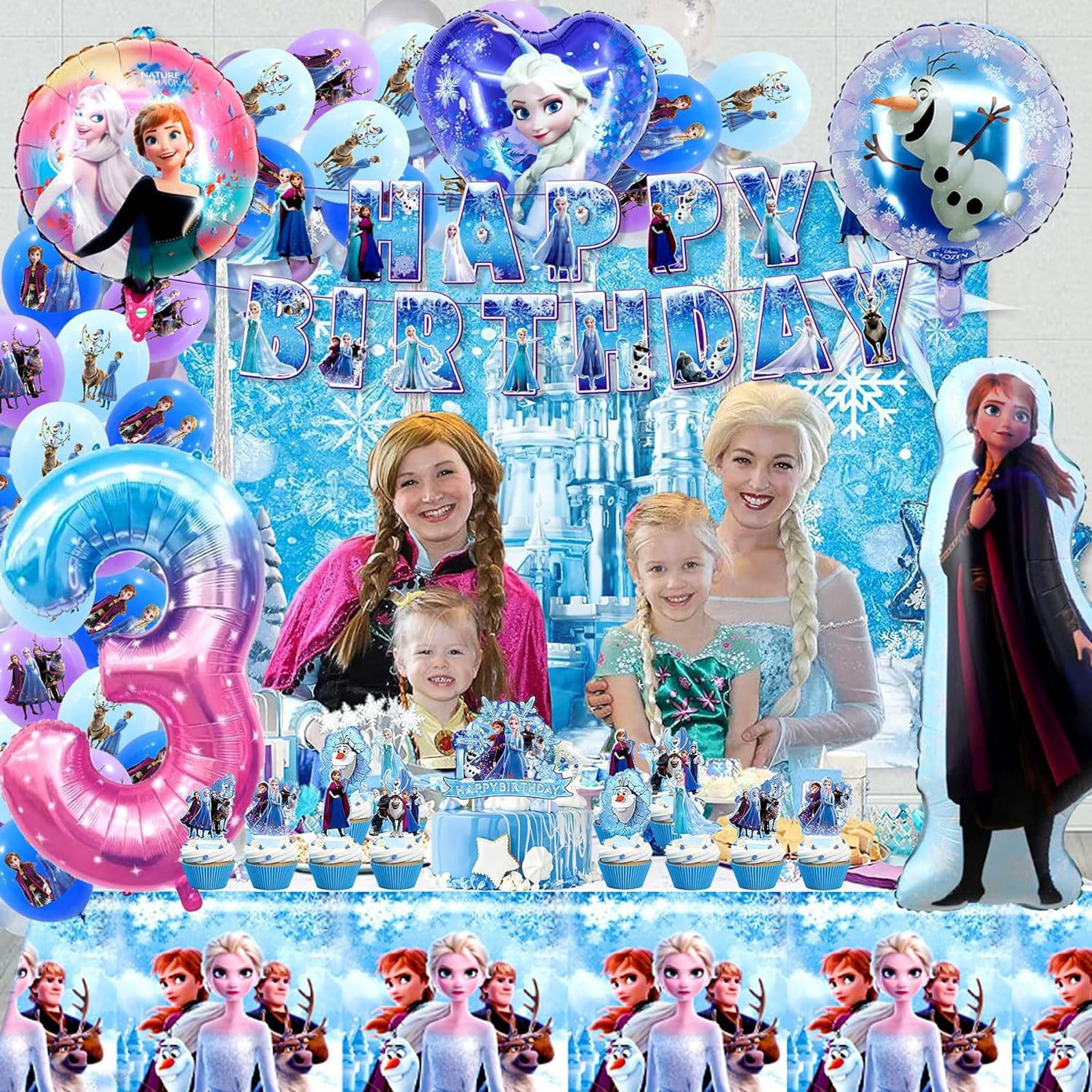 Lyrasun Frozen Happy Birthday Party Decorations, Frozen Anna and Elsa ...