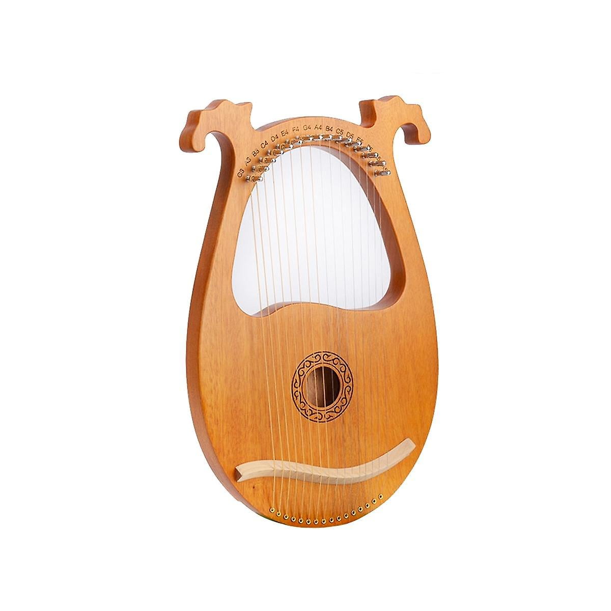 Lyre 16 string wooden musical instrument with tuning wrench spare ...