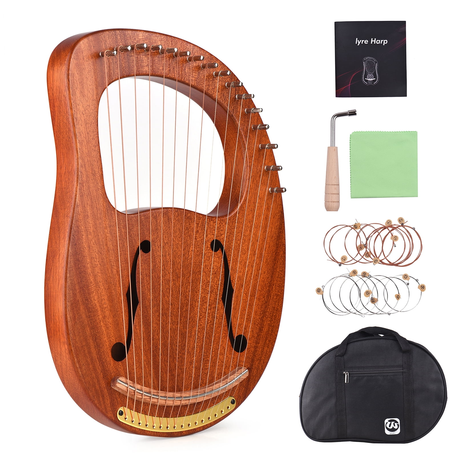 Lyre Harp,Harp Metal Wood Wooden Harp Metal Wood With Carry Wrench ...