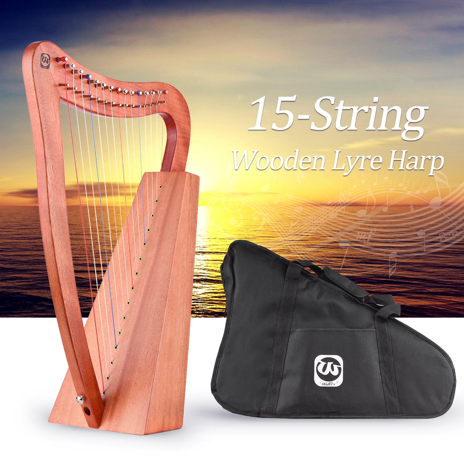 Lyre Harp,Wooden With Carry With Carry Cloth Carry Cloth Wrench Cloth ...