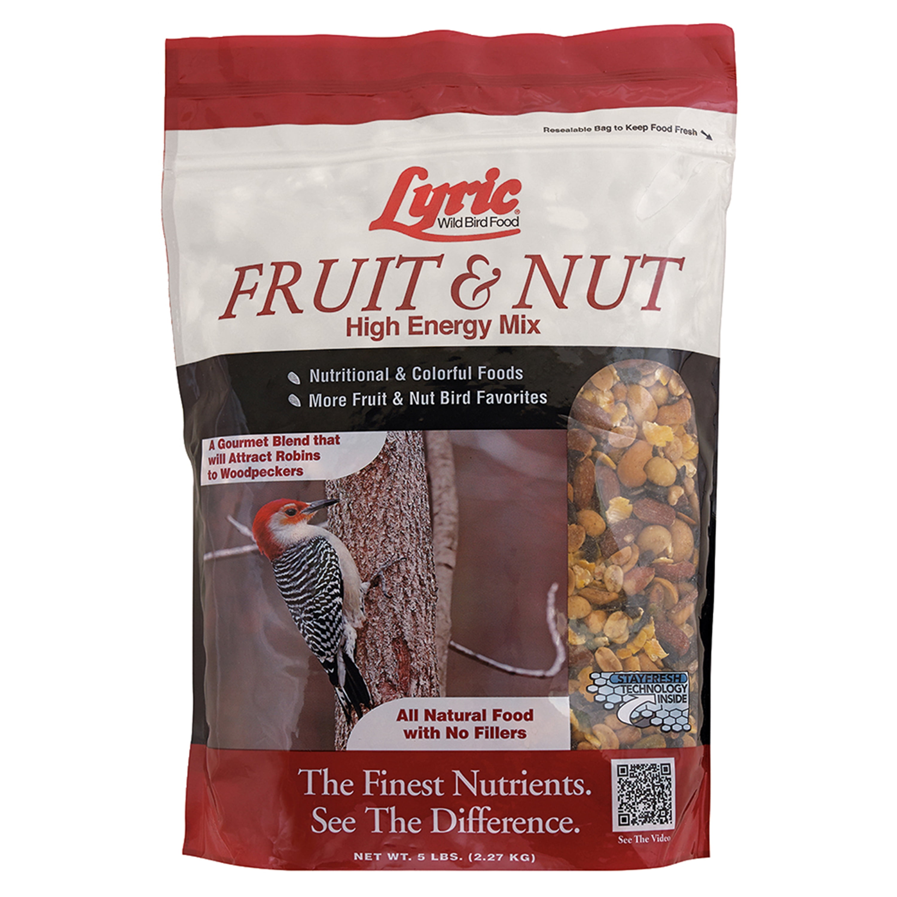 Lyric Fruit & Nut Wild Bird Seed, High Energy Wild Bird Food Mix - 5 lb ...