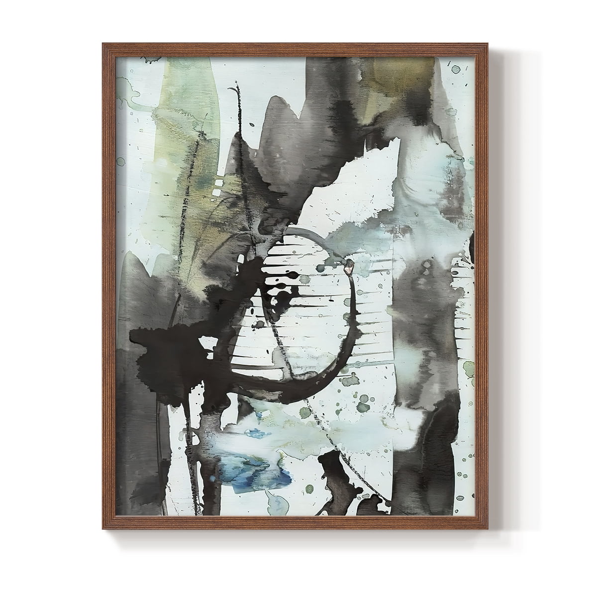 Lyrical Abstract II Framed Print in Brown Solid Wood Framed Print No ...