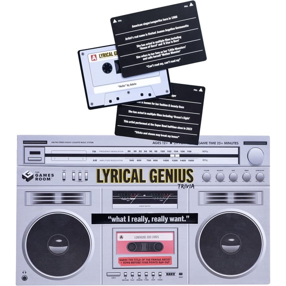 Lyrical Genius. Music Trivia Game. Nostalgic Retro Boombox Design ...