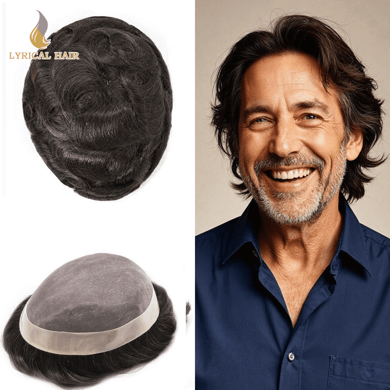 Lyrical Hair Toupee for Men Fine Mono Mens Toupee Human Hair ...