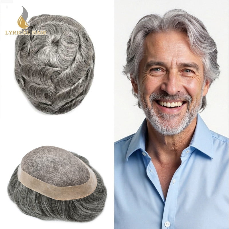 Lyrical Hair Toupee for Men Fine Mono Mens Toupee Human Hair ...