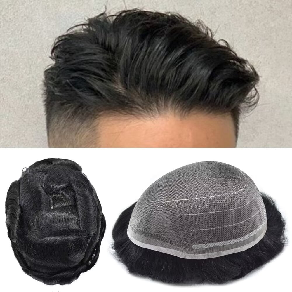 Lyrical Hair Toupee for Men Hair System for Man Siwss Super Welded Lace ...