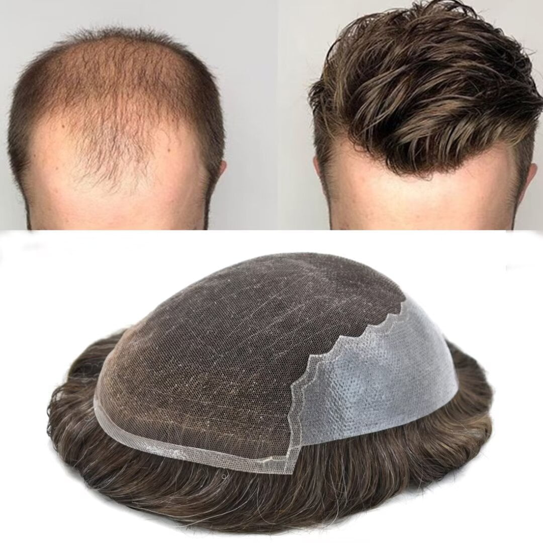 Lyrical Hair Toupee for Men Lace Front Mens Toupee Hair Piece Human ...