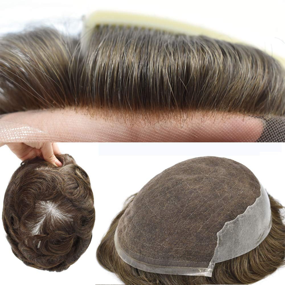 Lyrical Hair Toupee for Men Lace Front Mens Toupee Hair Piece Human ...